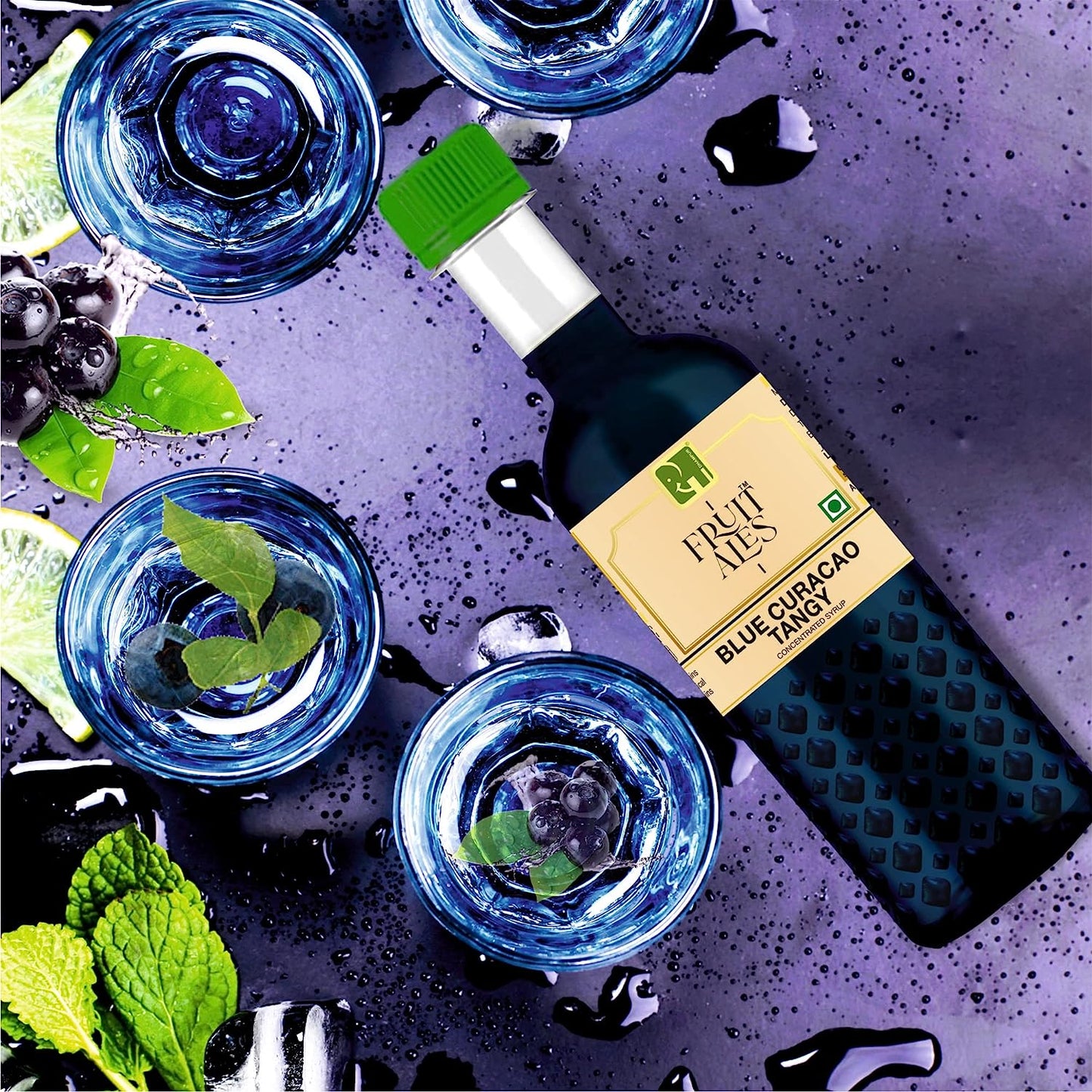 Mocktail Syrup Mixer - Blue Curacao, Fresh Mojito & Lemonade Flavourin ...