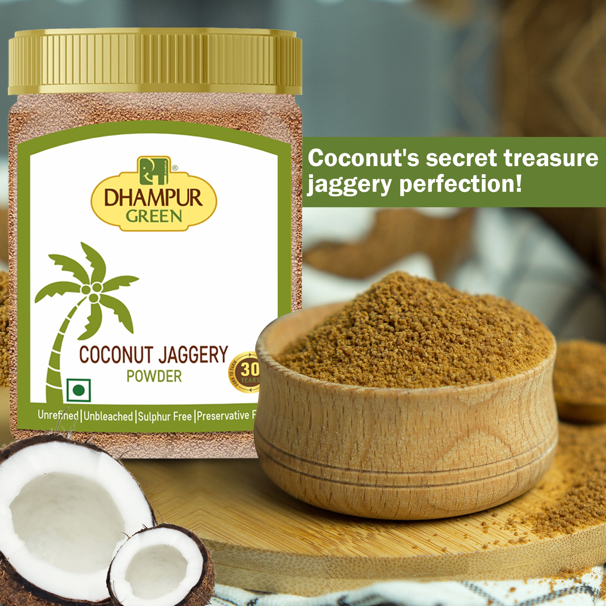 Palm & Coconut Jaggery with Batasha & Prasad Dana Combo – Dhampur Green