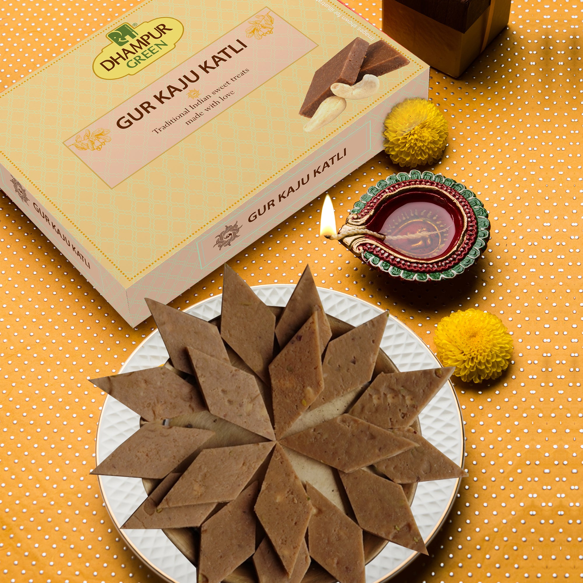 Gur Kaju Katli 400gm – Dhampur Green