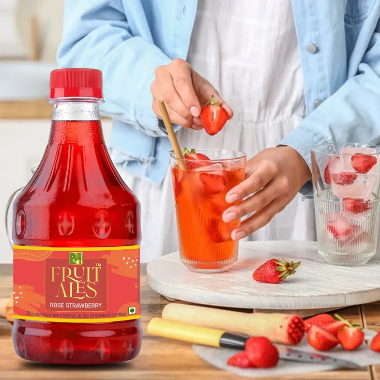 Rose Strawberry Mocktail Syrup 300ml – Fruity & Floral Bliss – Dhampur ...