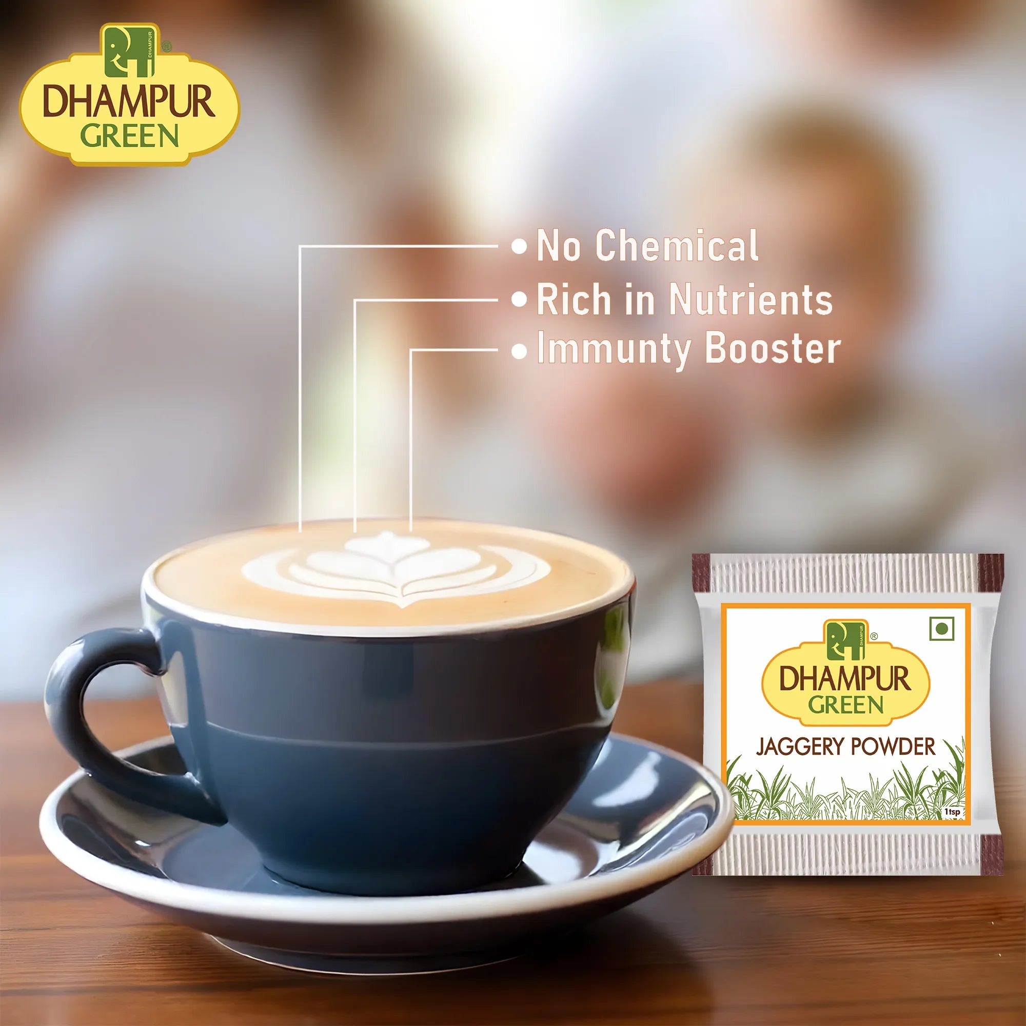 Buy Dhampur Green Jaggery Powder Sachet Online - Dhampur Green