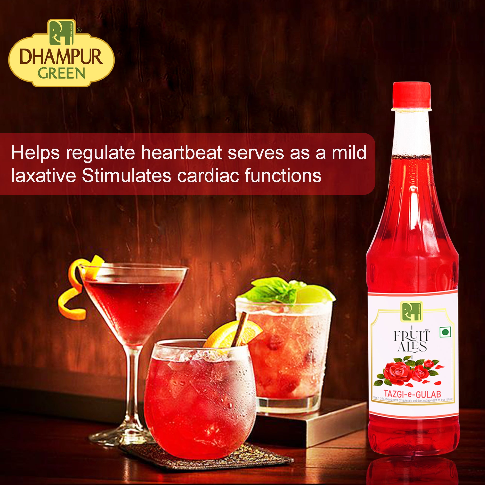 Buy Online Premium Gulab Thandai Syrup - Dhampur Green